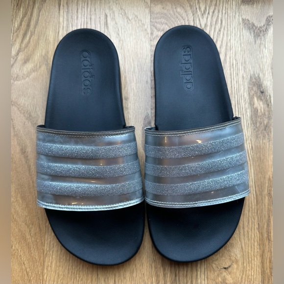 adidas | Shoes | Adidas Adilette Glitter Comfort Slide 7 | Poshmark